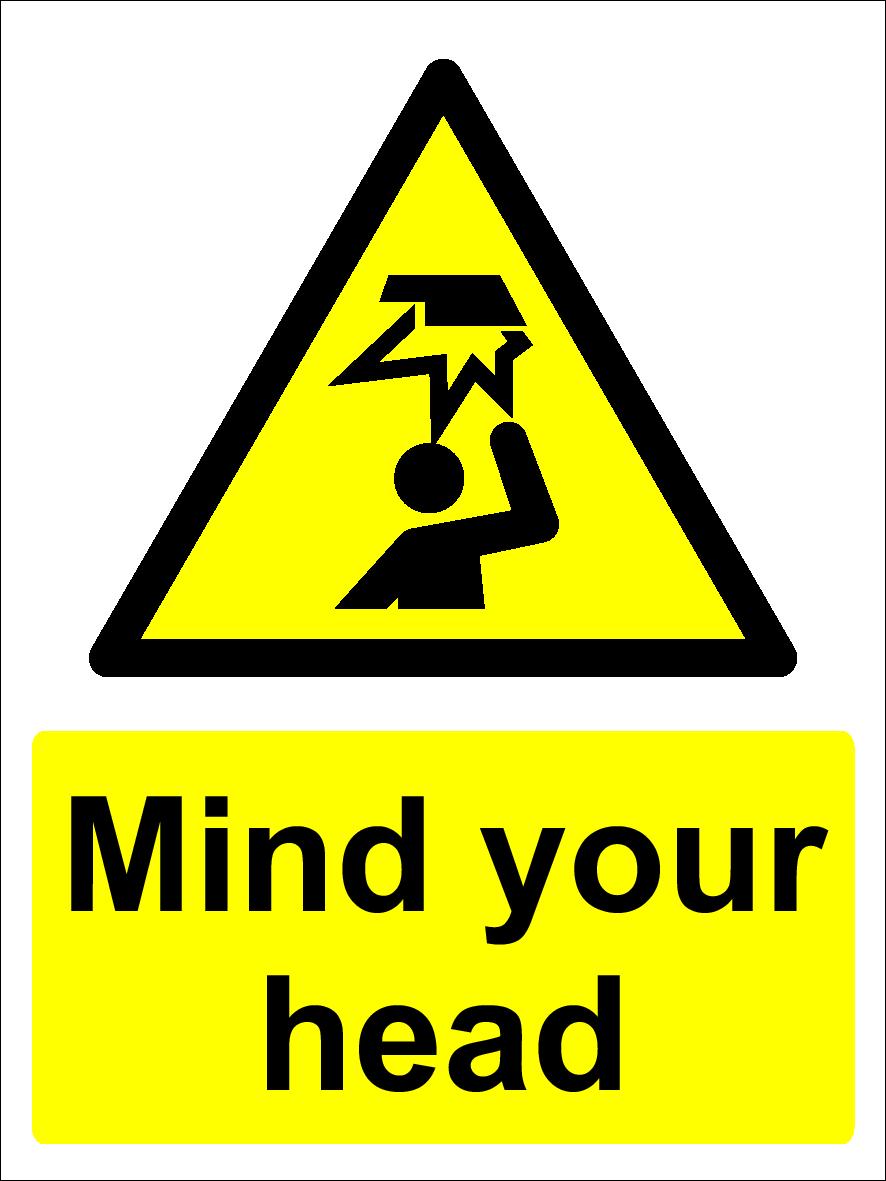 Mind your head sign | Warning signs | UK Safety sign supplier – MJN ...